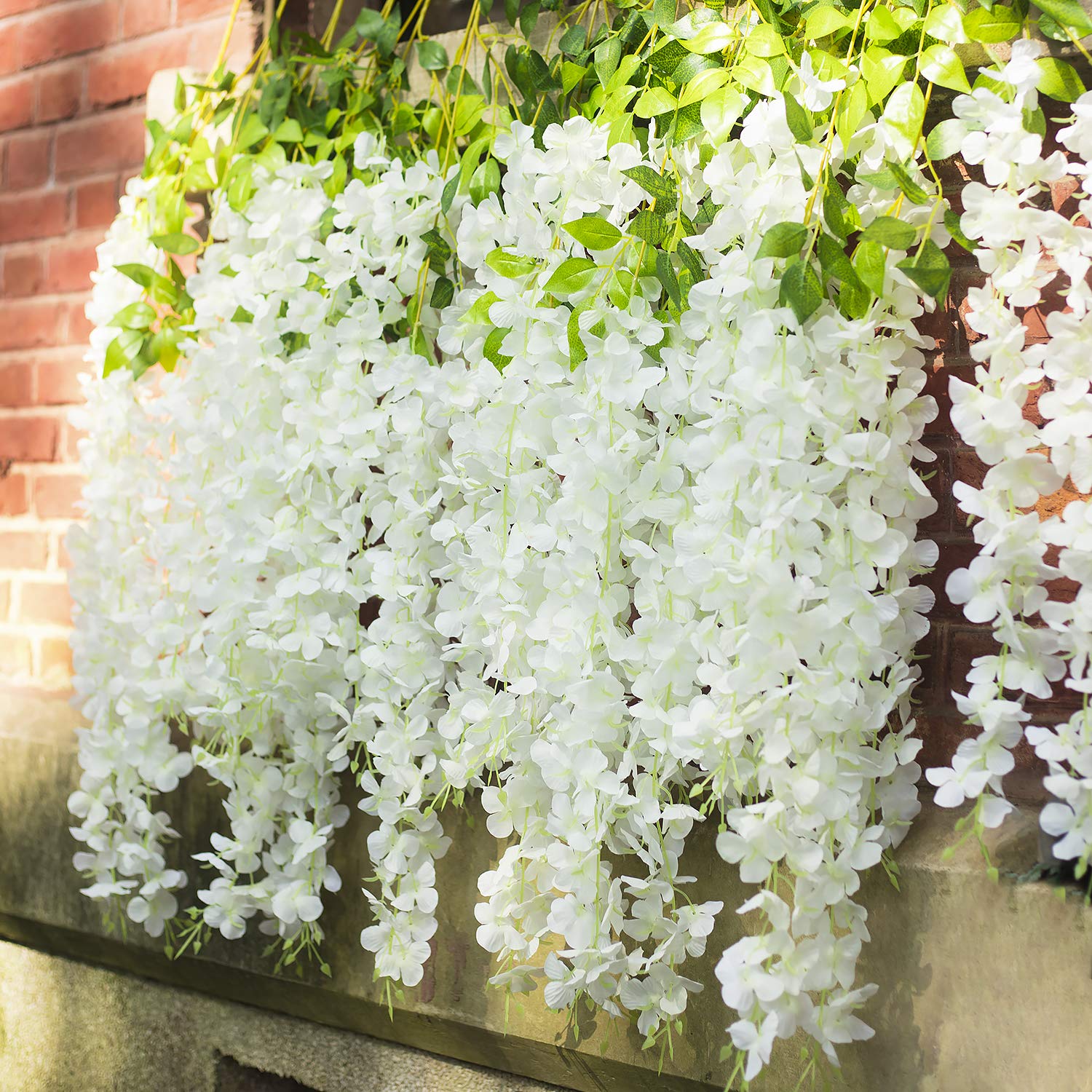 GPARK 24Pack/Each 82" Artificial Ivy Garland Fake Leaf Plants Vine with 12Pack 45" Artificial Wisteria for Wedding Party Home Garden Kitchen Office Outdoor Greenery Wall Décor