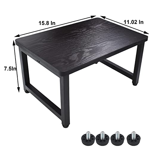 TSTWETO Step Stool, Wooden Step Stools for Adults Kids, Wood Bedside Bed Steps for High Beds, Heavy Duty One Stepping Stool for Kitchen Bathroom Bedroom, Hold Up 400 Lbs Capacity -Black