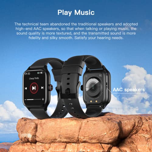 Smart Watch (Receive & Dial), 2023 Newest 1.85" TFT HD Touch Screen, Smart Watch for Women Men with Fitness Tracker, Smart Watch for Android iPhone with Text, Pedometer, Heart Rate (Classic Black)