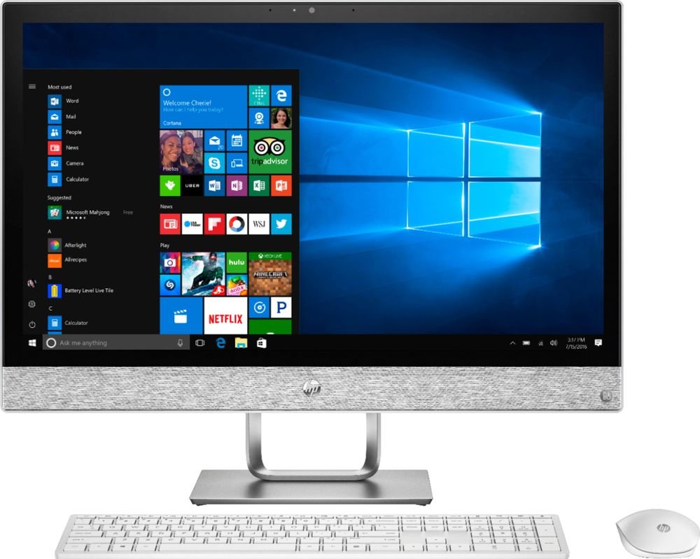 HP Pavilion 24-R114 AIO - 23.8" FHD Touch - Core i5-8400T - 12GB Memory - 2TB HDD - White