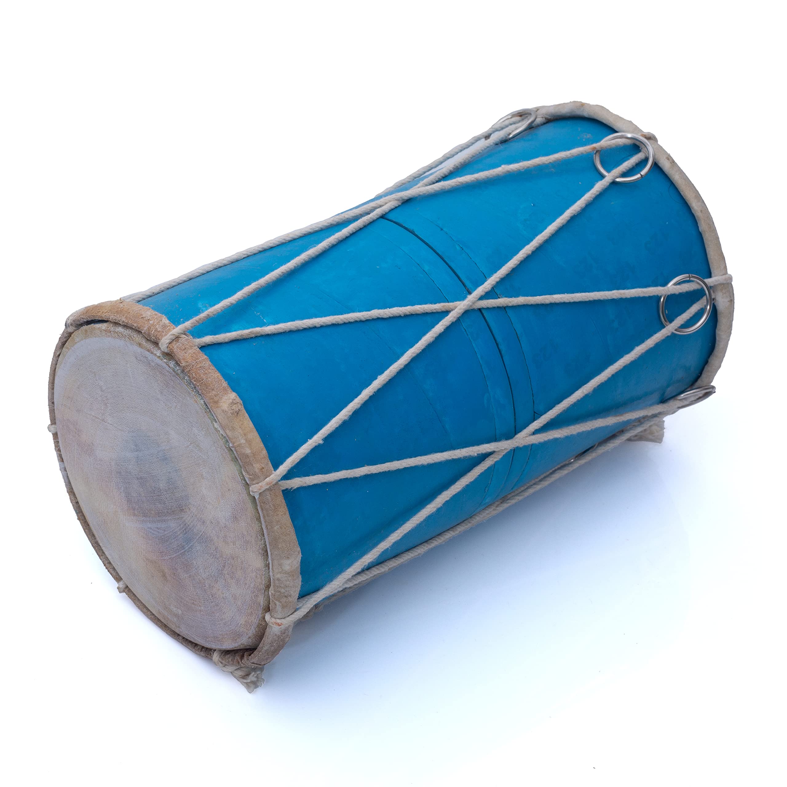 Handmade Wooden & Leather Classical Indian Folk Tabla Drum Set Hand Percussion Drums World Musical Instruments Punjabi Dhol Dholak Dholki 10 x 6 Inches Fun Birthday Housewarming Gift Ideas