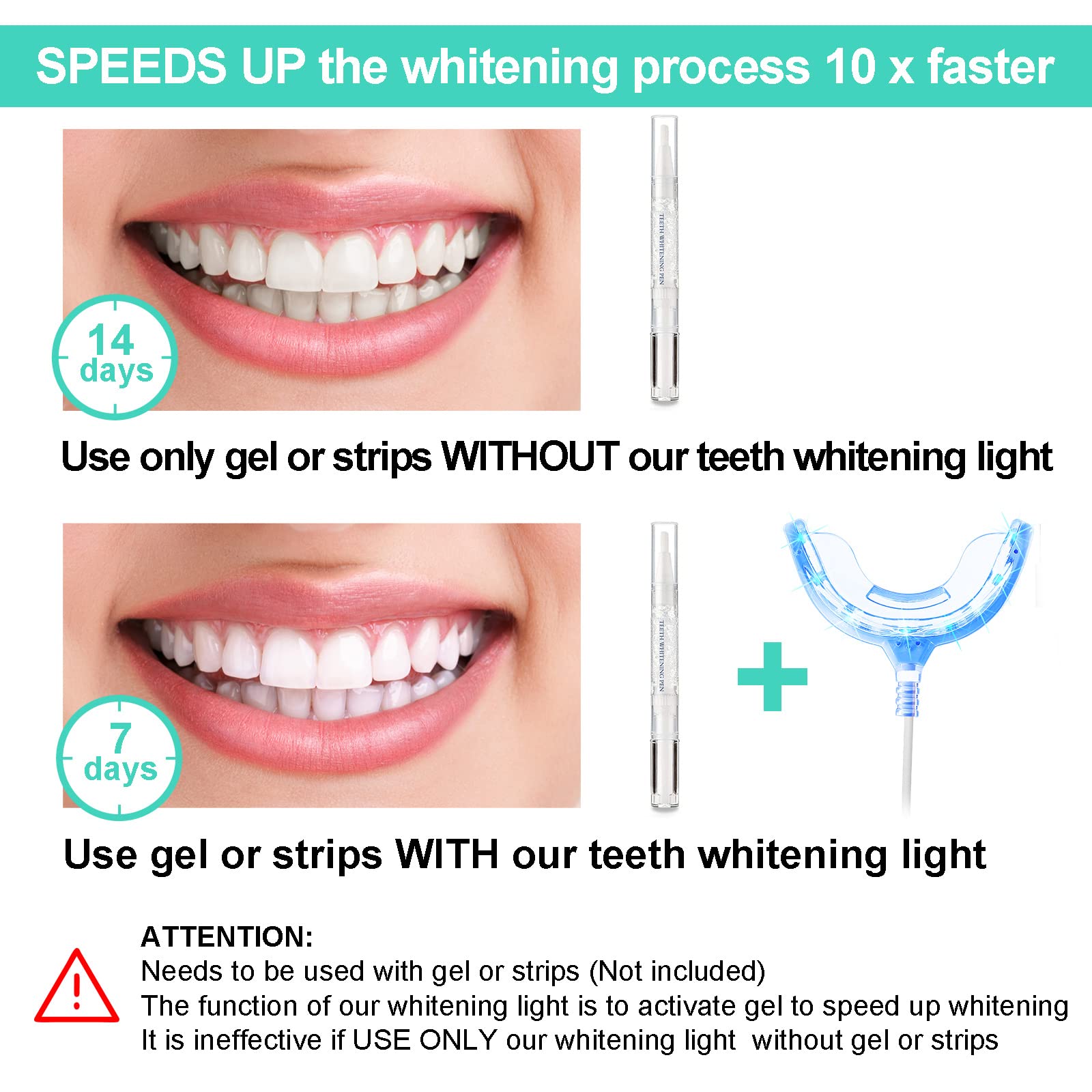 Led Teeth Whitening Light, TYTCA Teeth Whitening Accelerator Light with 16x More Powerful Blue LED Light Connected with iPhone/Android/USB for Home Use Helps Effectively Remove All Kinds of Stain