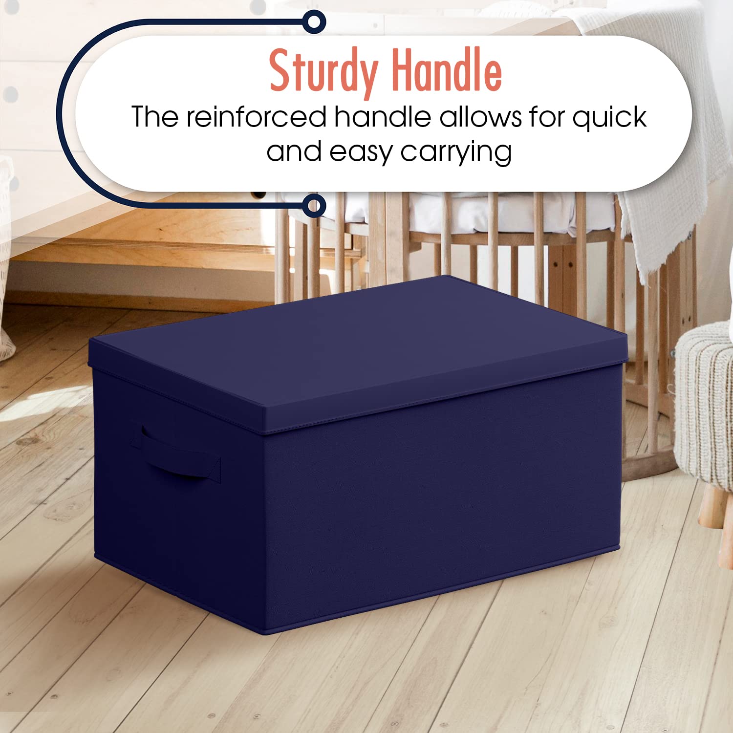 Ornavo Home 3 Pack Collapsible Storage Bins with Lid, Foldable Fabric Shelf Storage Basket Closet Organizer and Large Storage Box for Clothes with Handles, 16.5 x 11.5 x 7.5, Beige