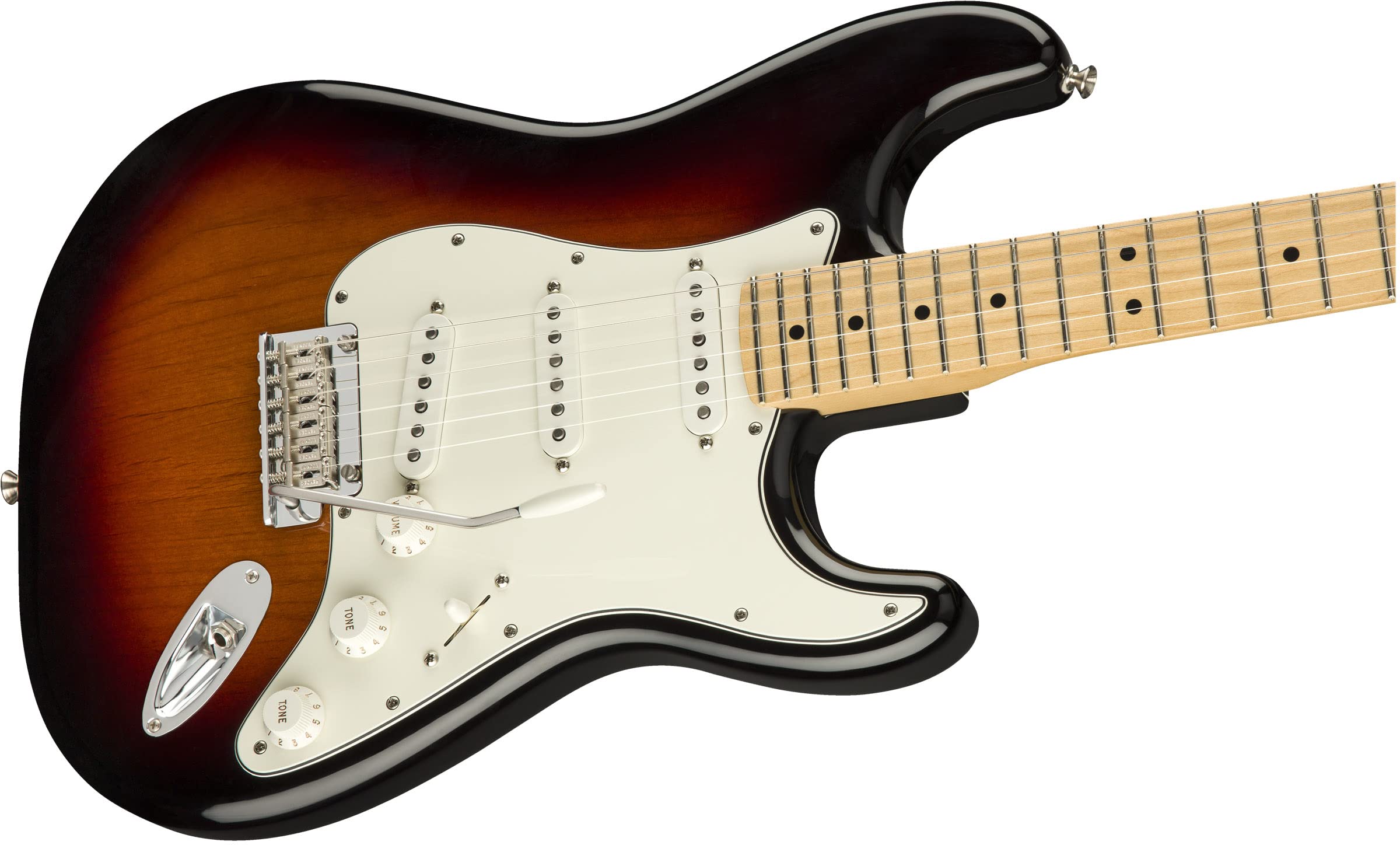 Fender Player StratocasterĀ® - Polar White Bundle w/Gig Bag, Stand, Cable, Tuner, Strap, Strings, Picks, Capo, Fender Play Online Lessons, and Austin Bazaar Instructional DVD