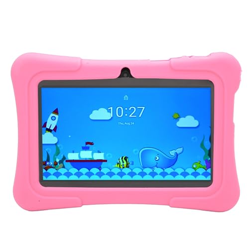 FOLOSAFENAR 7 Inch Kids Tablet 32GB ROM 3000mAh Battery Dual Camera Cute Kids Tablet WiFi Quad Core for Girls (US Plug)