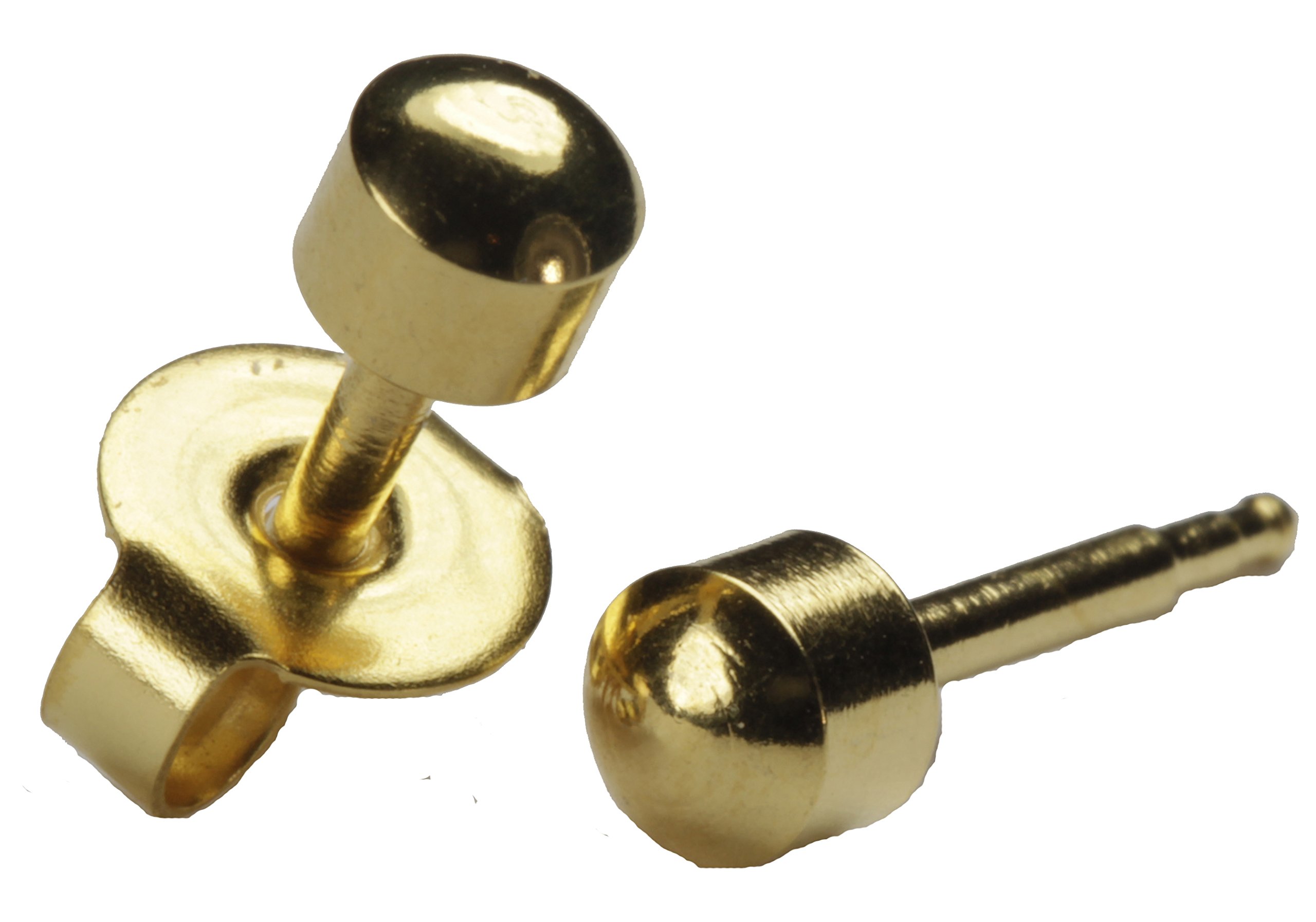 Ear Piercing Earrings 3 Pairs of 4mm Gold Shapes 16ga Thick Post Studex Studs Hypoallergenic