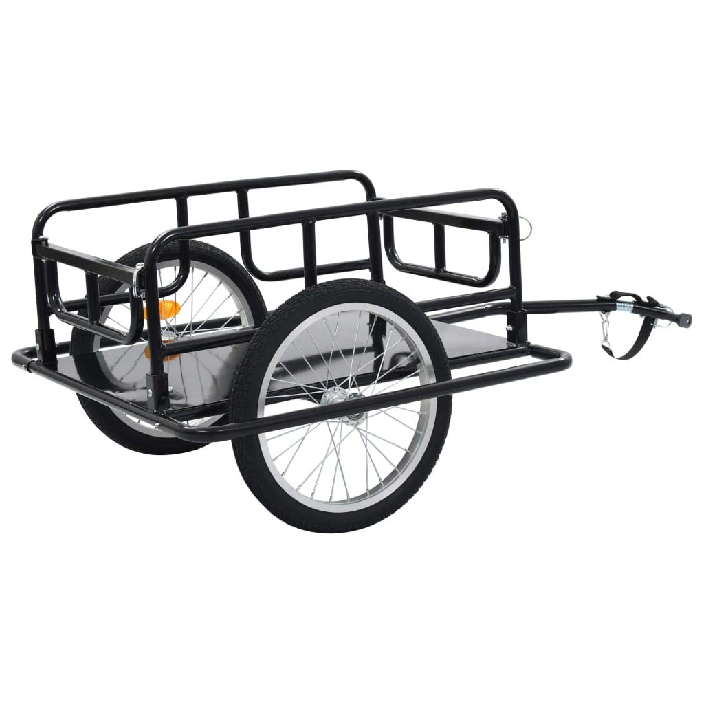 Festnight Bicycle Bike Cargo Trailer Luggage Carrier Trailer Steel Black