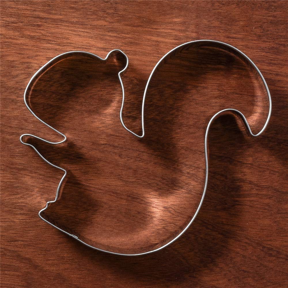 LILIAO Squirrel Cookie Cutter - 3.8 x 4 inches - Woodland Animal Biscuit and Fondant Cutters - Stainless Steel