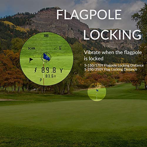 Gogogo Sport Vpro Laser Golf/Hunting Rangefinder, 6X Magnification Clear View 650/1200 Yards Laser Range Finder, Lightweight, Slope, Pin-Seeker & Flag-Lock & Vibration (GS06-650B)
