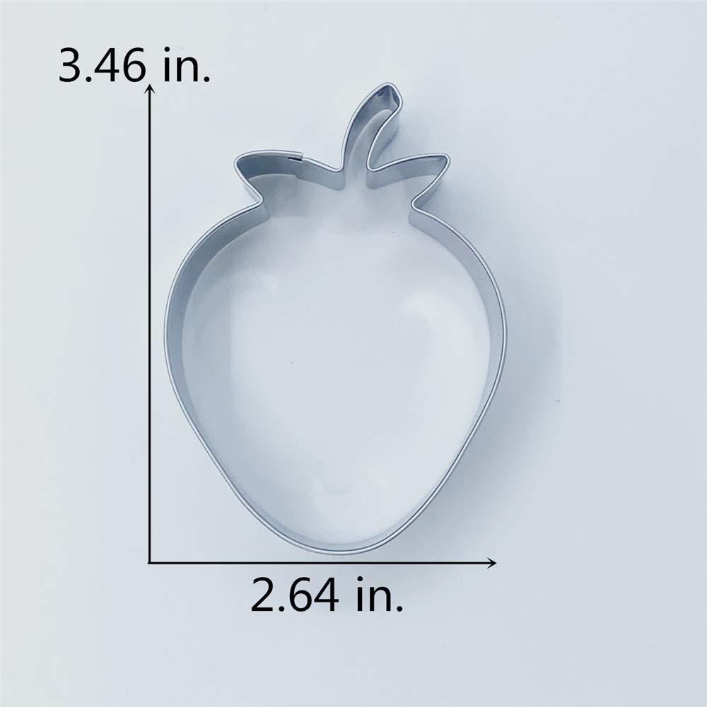 LILIAO Strawberry Cookie Cutter - 2.6 x 3.5 inches - Stainless Steel