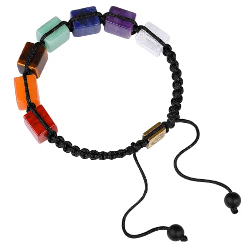 FENGSHUI-CAISHEN Chakra Bracelets, Healing Crystals Bracelet - Reiki Chakra Meditation Decor, Natural Stone and Hand-woven for Womens Mens