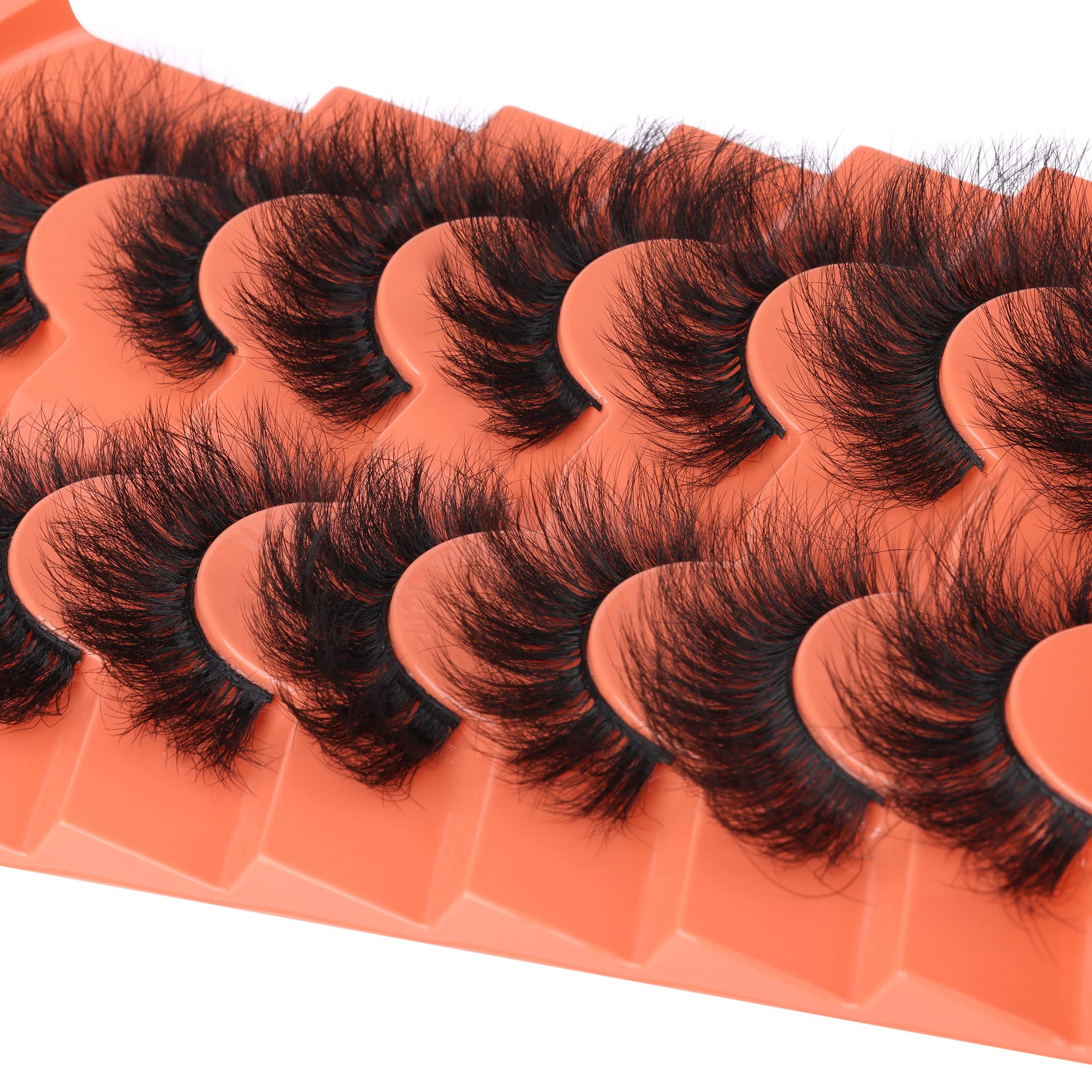 Mink Lashes Fluffy Wispy Faux Mink False Eyelashes 18MM-20MM Mink Long Lashes Dramatic Thick Volume Fake Eyelash Pack 7 Styles by wtvane