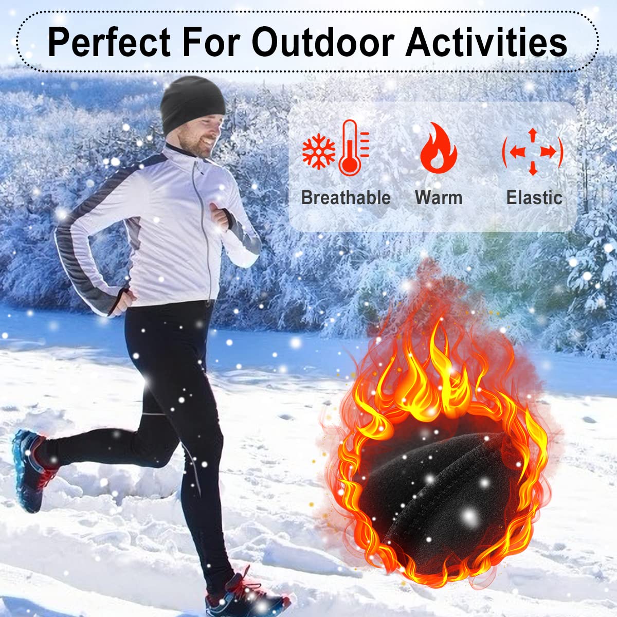 HASAGEI Running Beanie Thermal Running Hat Men Skull Cap Running Cap Cycling Hat Under Helmet Cap Sports Hat Pink