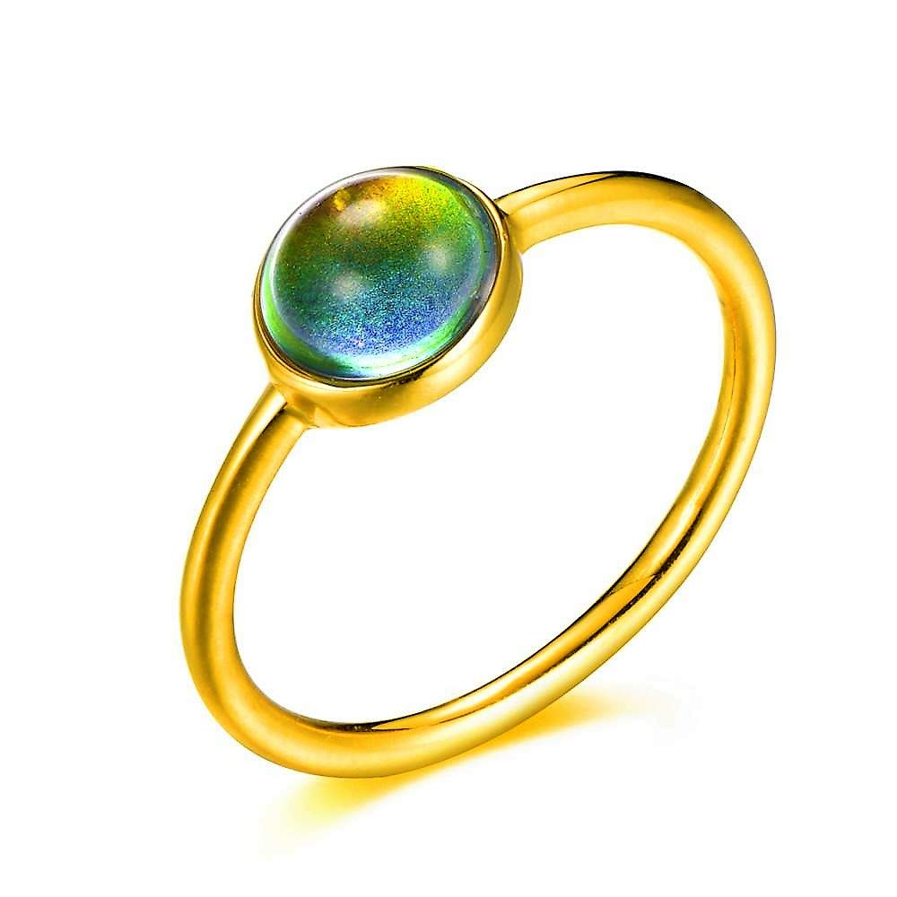 Ello Elli Minimalist Style Stainless Steel Mood Ring (Gold, 10)