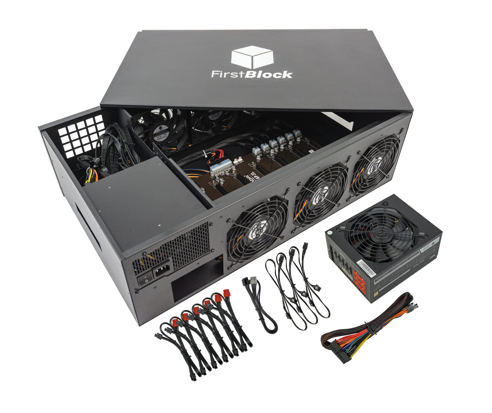 Mining Rig 8 GPU Ethereum Plug-and-Play Ready for Mining with Motherboard Onda CPU 64 Go SSD 4 G RAM 2000 W PSU Mining Case Crypto Miner Without GPU