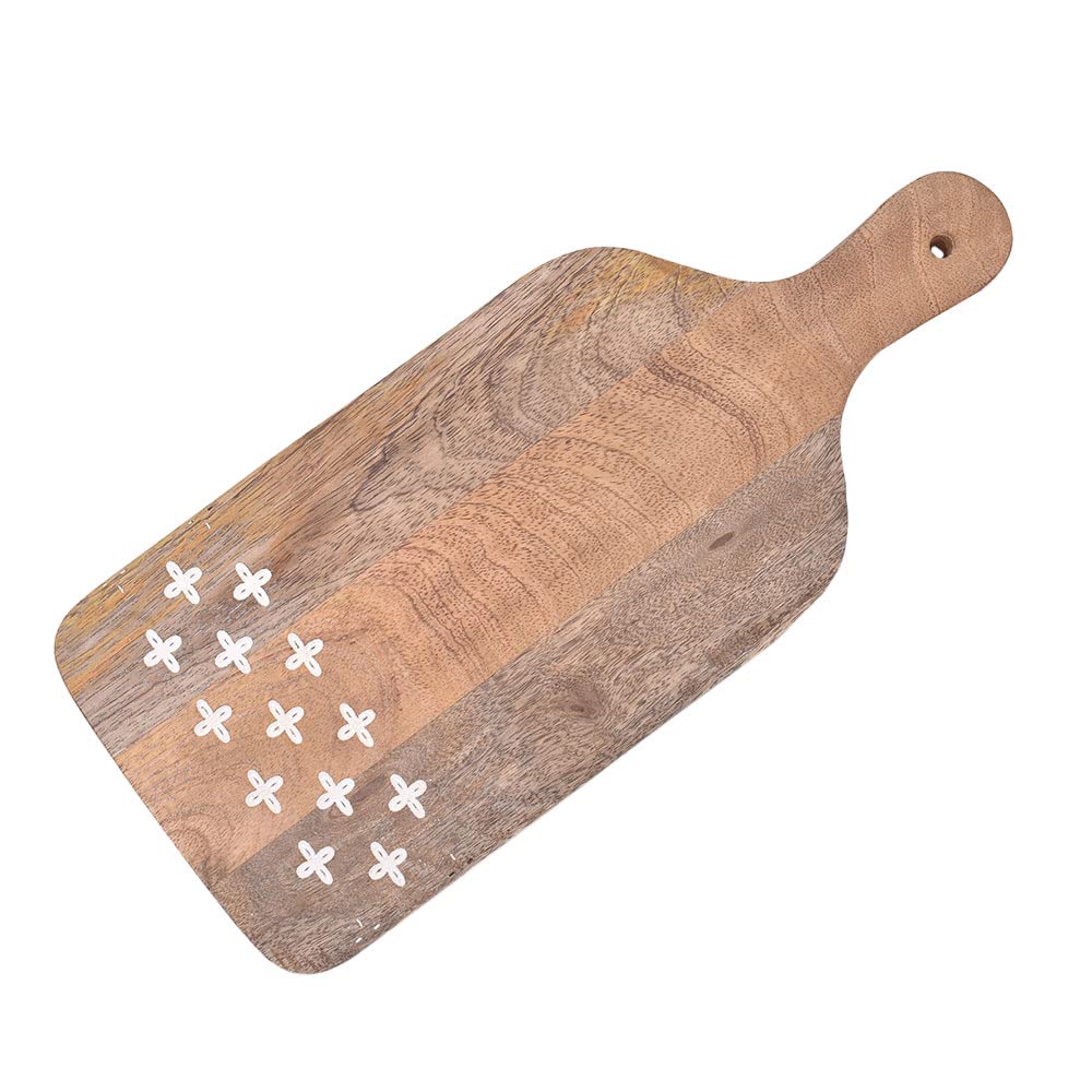 Indian Shelf 1 Piece Wood Cutting Board with Handle | Kitchen Essentials | Chopping Boards for Meat Veggies Fruits | Kitchen Chopping Board | Wooden Board | Non Slip Chopping Board