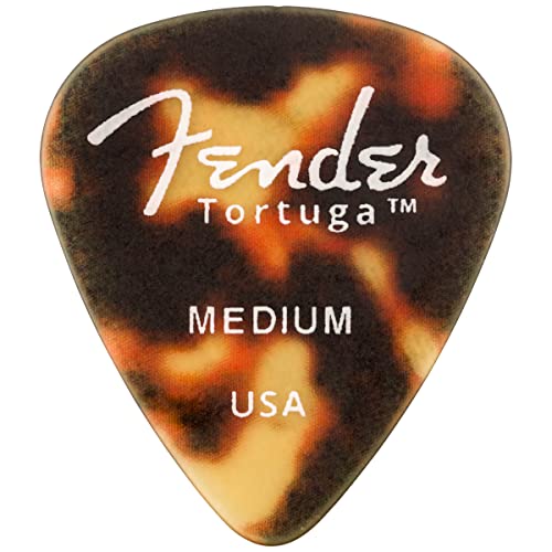 Fender Tortuga Ultem Guitar Picks 351 Shape, Tortoise Shell, Medium, 6-Pack