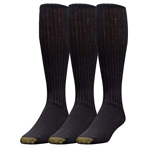 Gold Toe Men's Ultra Tec Performance Over The Calf Athletic Socks, 3-Pack, Black, Shoe Size: 6-12.5 (2 PK 6 PAIRS), Black)
