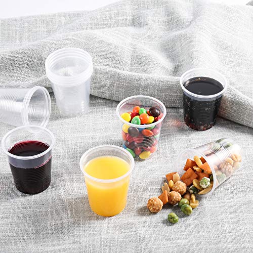 Turbo Bee 300 Pack 3 OZ Clear Plastic Cups,Disposable Bathroom Mouthwash Cups, Small Plastic Cups-Espresso Cups Ideal for Drinking Tasting, Food Samples