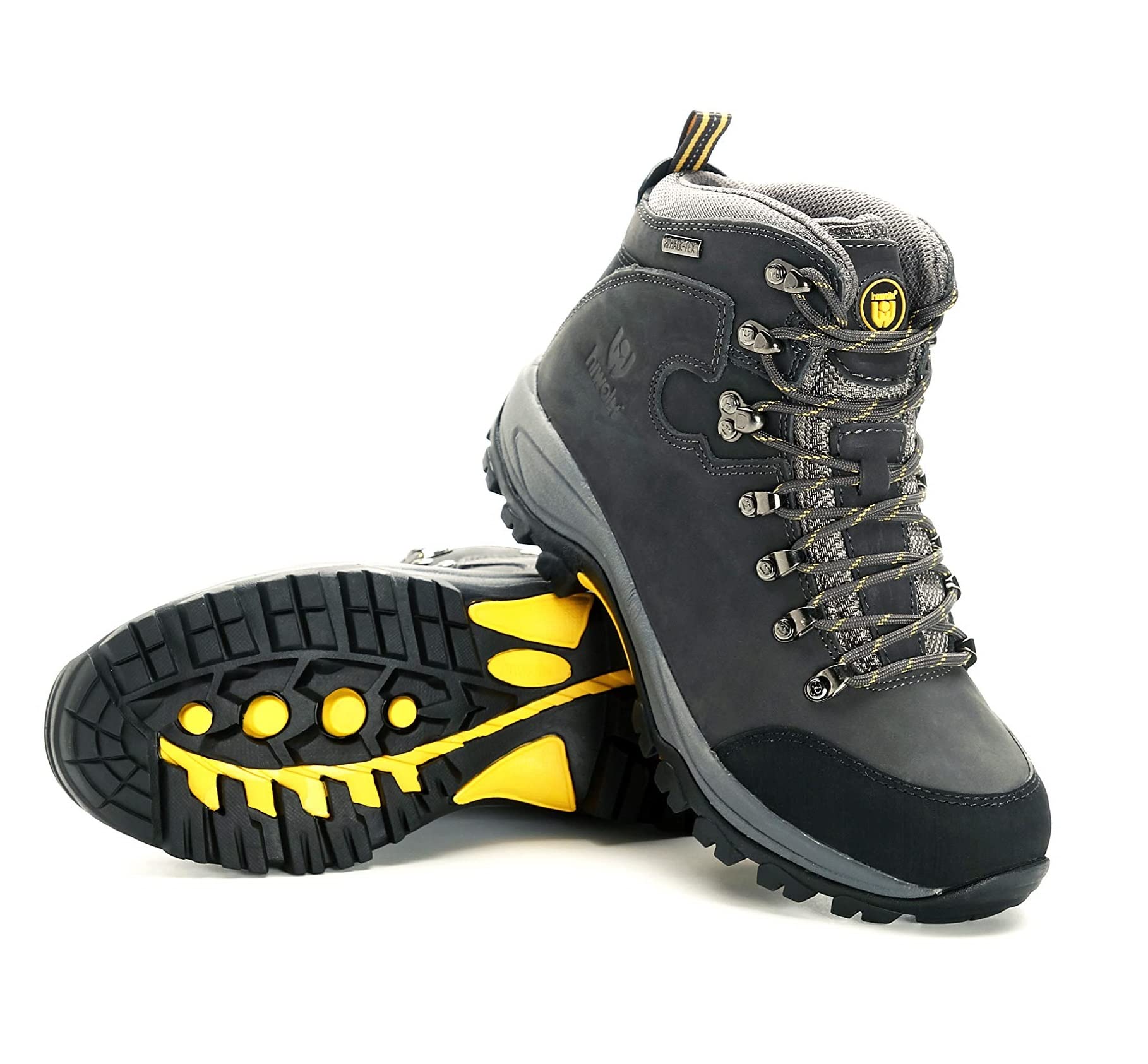 hiwalk men's waterproof hiking wide boots mid ankle leather outdoor trekking mountain boots