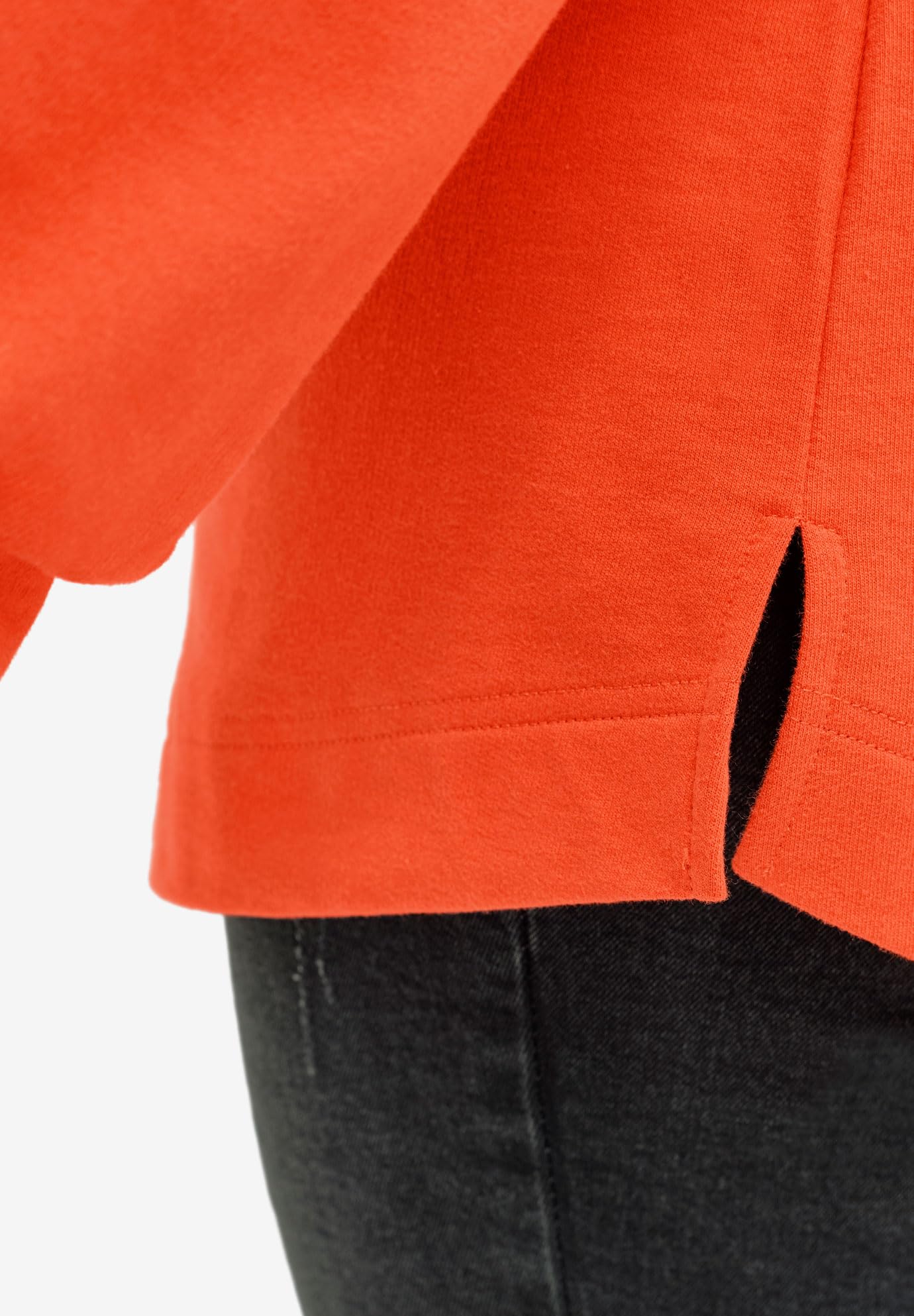 Ellos Women's Plus Size Blouson Sleeve Sweatshirt Tunic - 14/16, Deep Orange