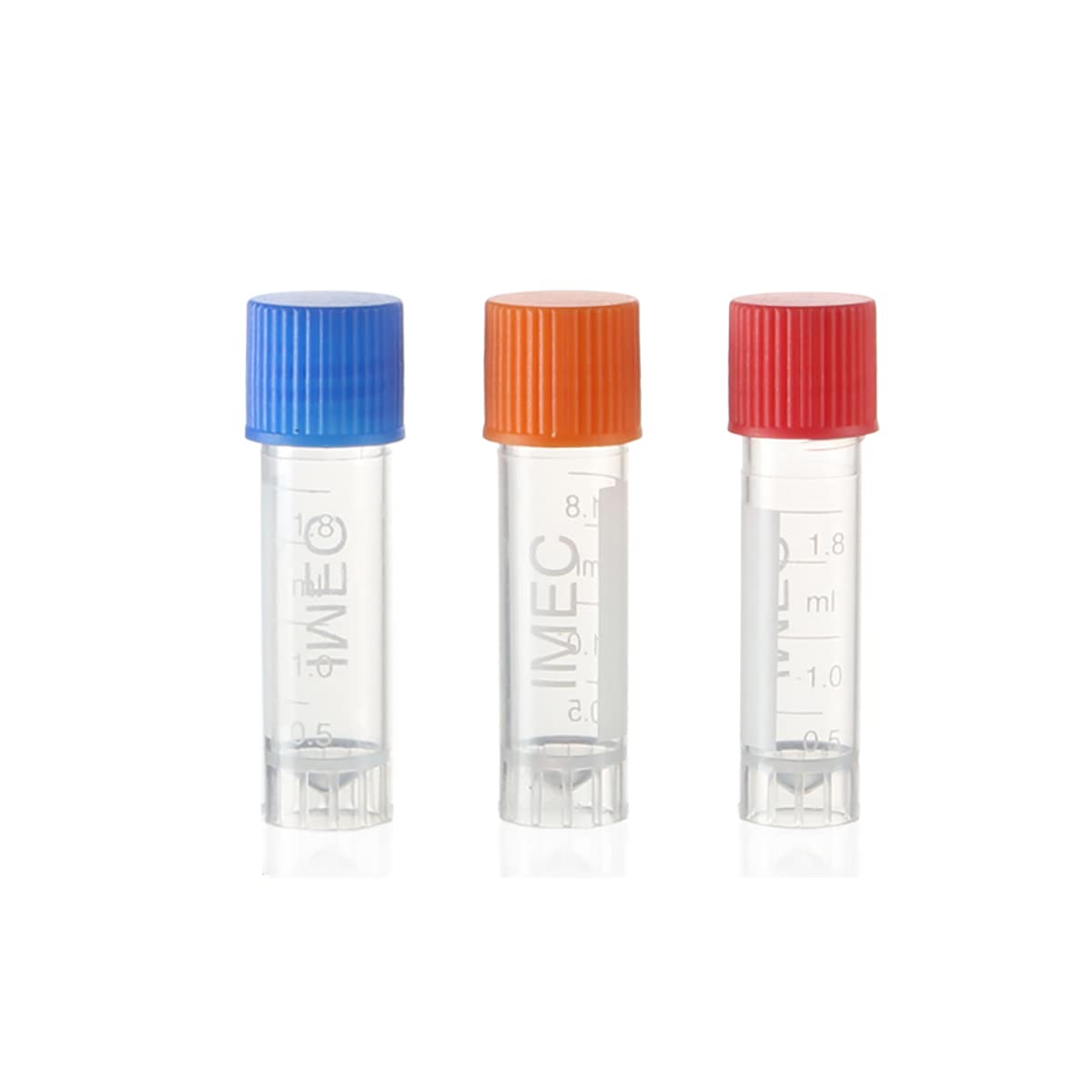 WOHUAFUN 2.0 ml Cryovial, External Cap, Polypropilene Bag x 50 Color Assorted