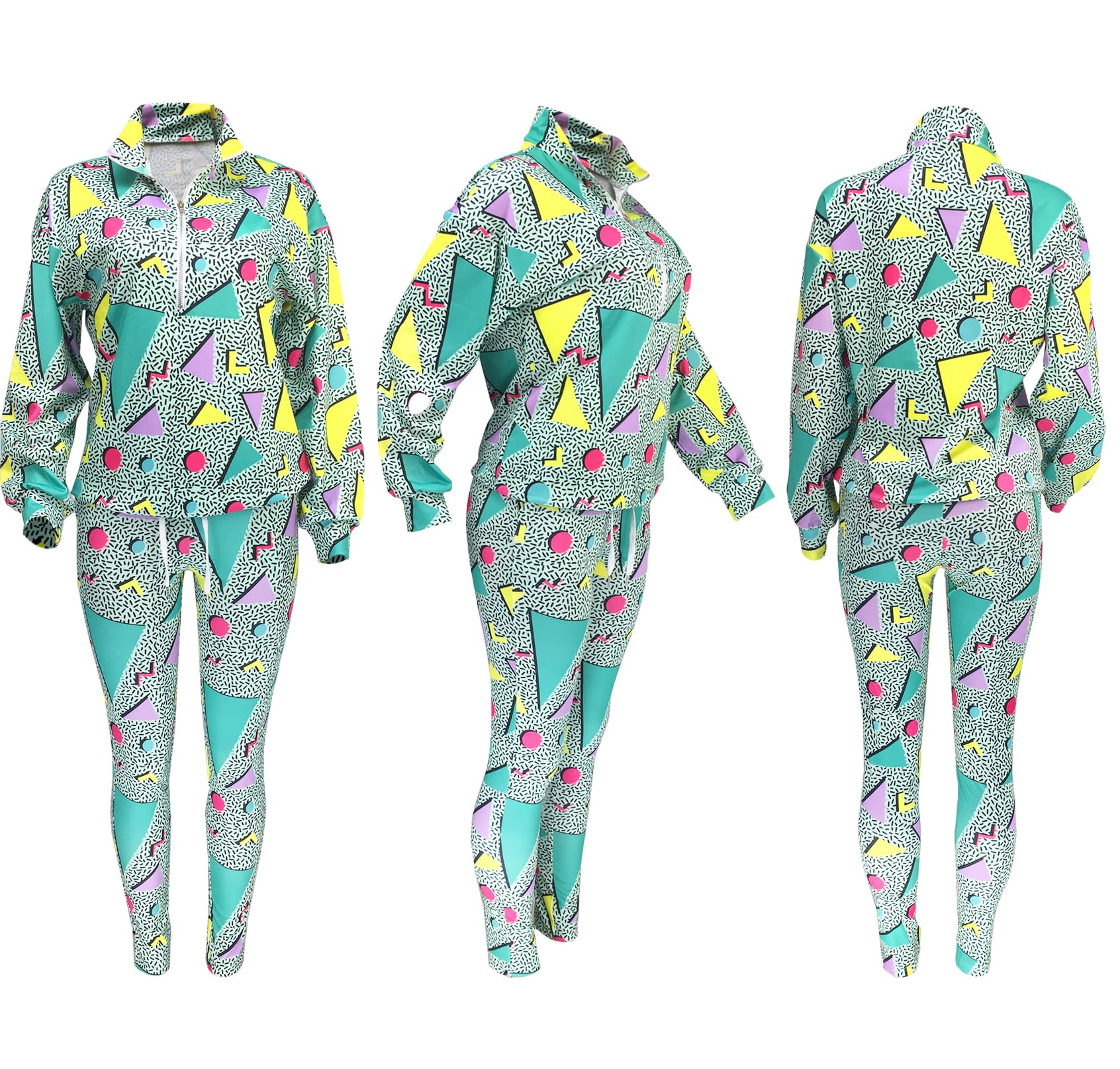 EOSIEDUR Women's 2 Piece Outfits Zip Sweatshirt Elastic Waistband Pants with Drawstring Lounge Set Tracksuit, Memphis XL