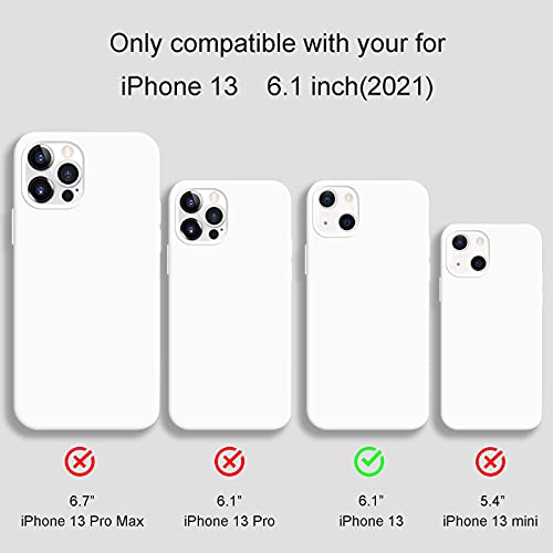 Spogie Designed for iPhone 13 Silicone Case,Ultra Slim Soft Scratch Proof Anti-Fingerprint Shockproof Full Body Protective Case for iPhone 13 6.1inch(White)