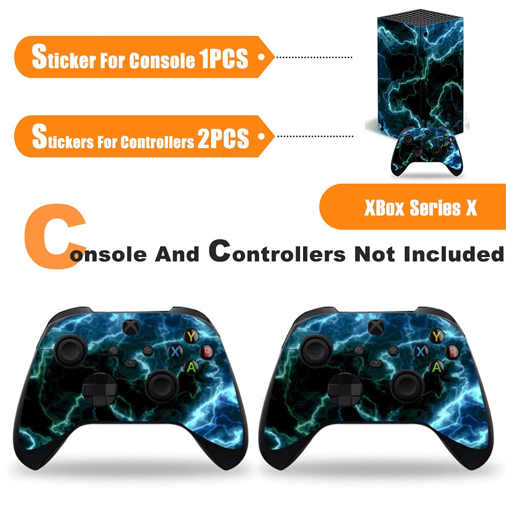 FOTTCZ Vinyl Skin for Xbox Series X Console and Controllers, Sticker Decal Protect Xbox Series X Devices - Supernatural Thunderstorm