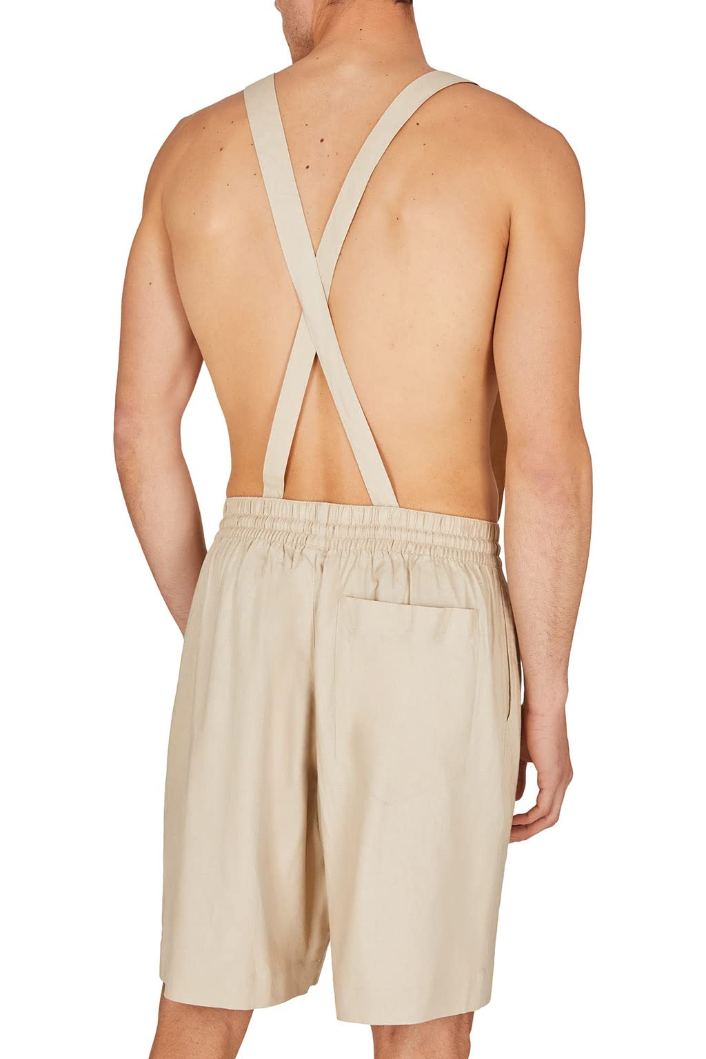 Emporio Armani Men's Superfine Linen Blend Bermuda Shorts, Sand Yellow, Extra Extra Large