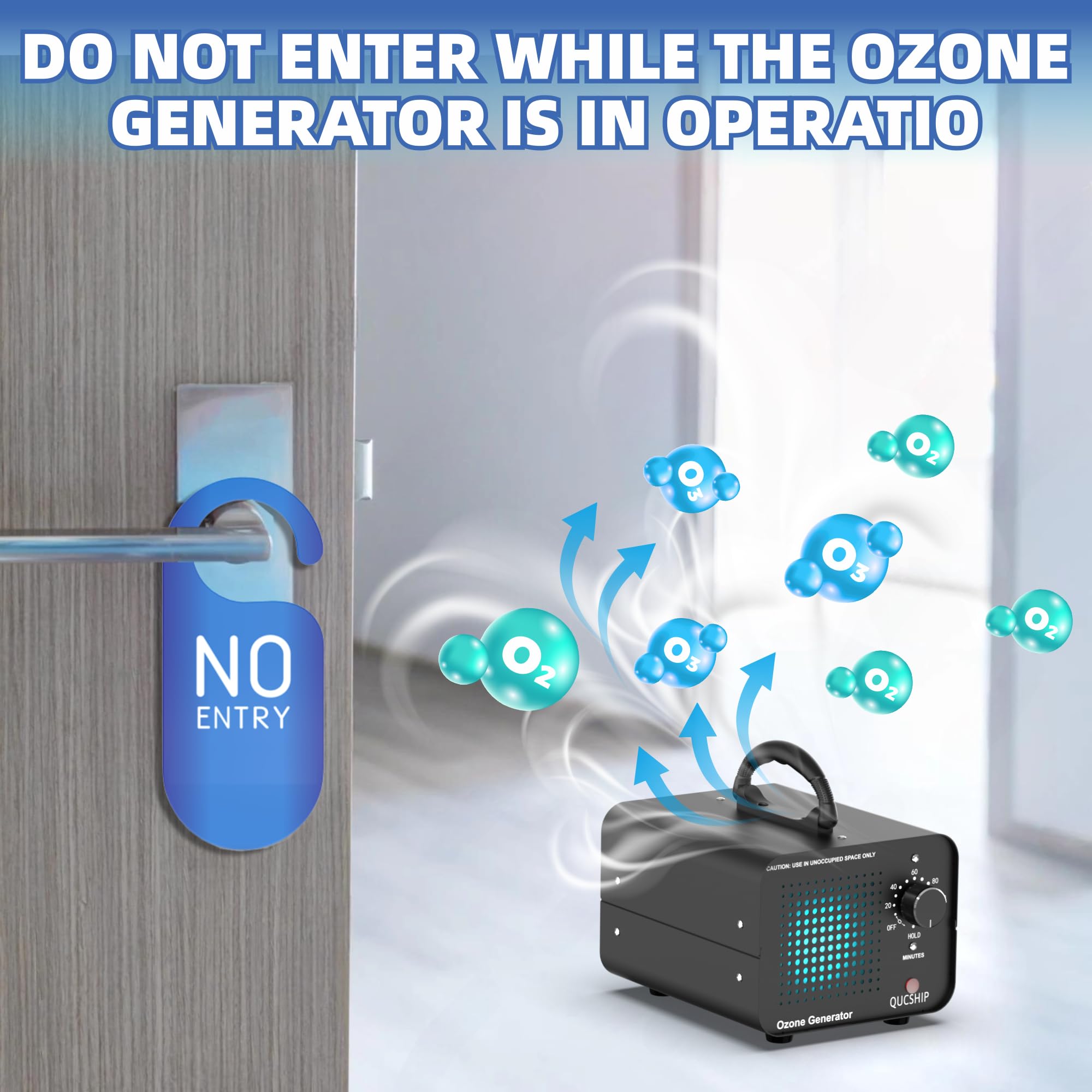 Ozone Generator 12,000mg/h - Commercial Ozone Machine, High Capacity Ozone Machine Odor Removal & Home Ozone Generator, Ideal for Home, Basement, Smoke, and Pet Room etc