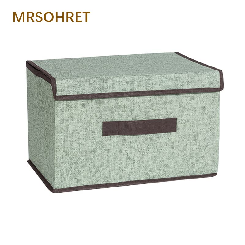 MRSOHRET Large Toy Box Storage Organizer,Stackable Toy Chest and Toy Storage Bins With Lids For Fidget Toy Pack, Playroom,Home Organization,Clothes (Green)