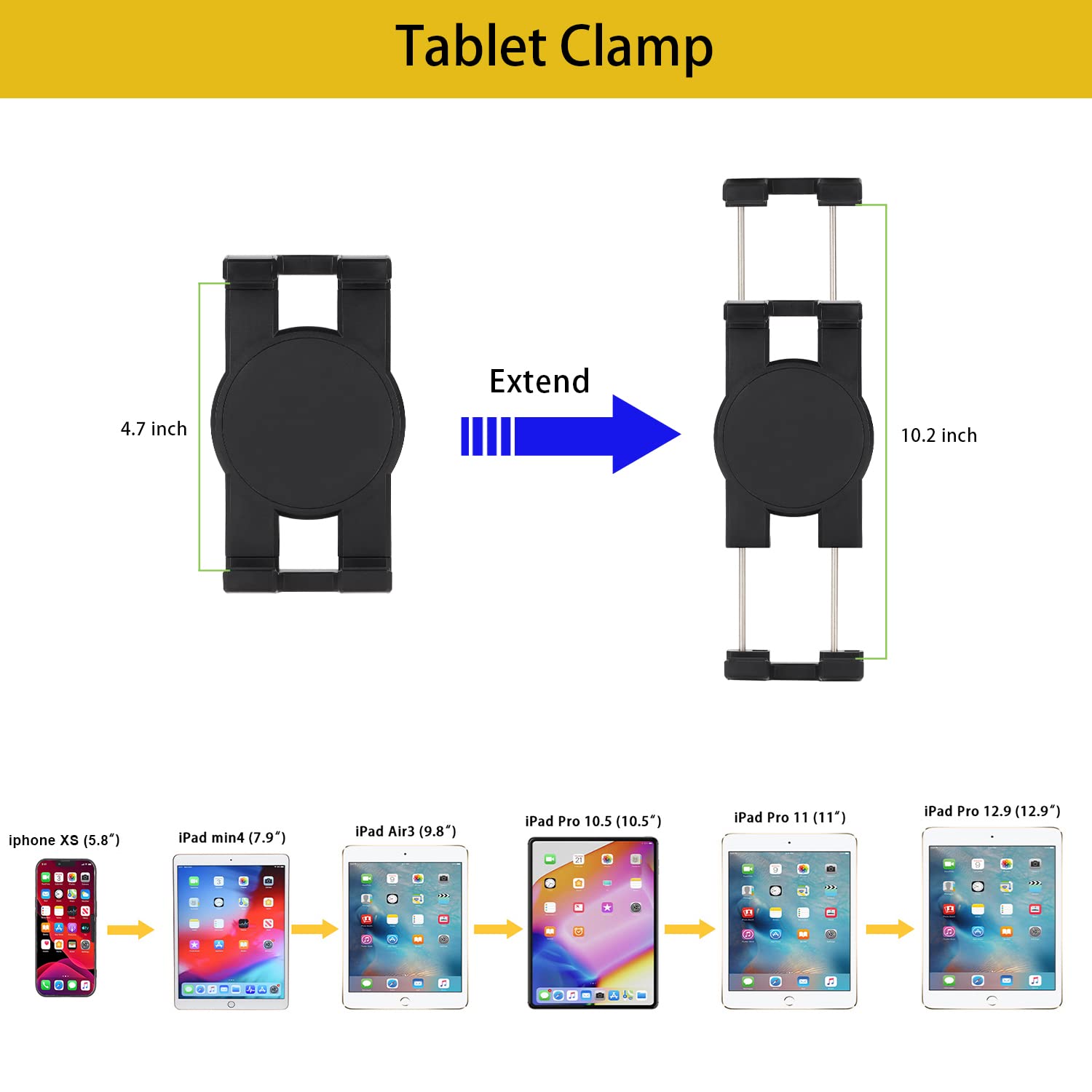 Mippko Foldable Tablet Wall Mount Holder,Multiple Angles Adjustment Extendable Articulating Aluminum Alloy Mount for 7~12.9 inch Tablets iPad/Nexus/LG G Pads/e-Reader/Switch