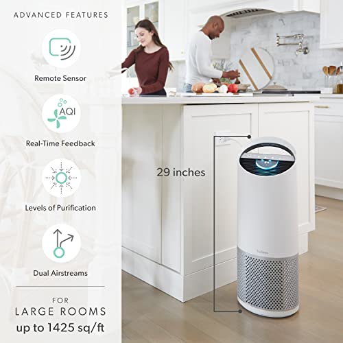 TruSens Air Purifier with UV-C Light + True HEPA Filtration | Large | SensorPod™ Air Quality Monitor | Auto, Sleep, & Turbo Mode | Touch Control | Portable Handle