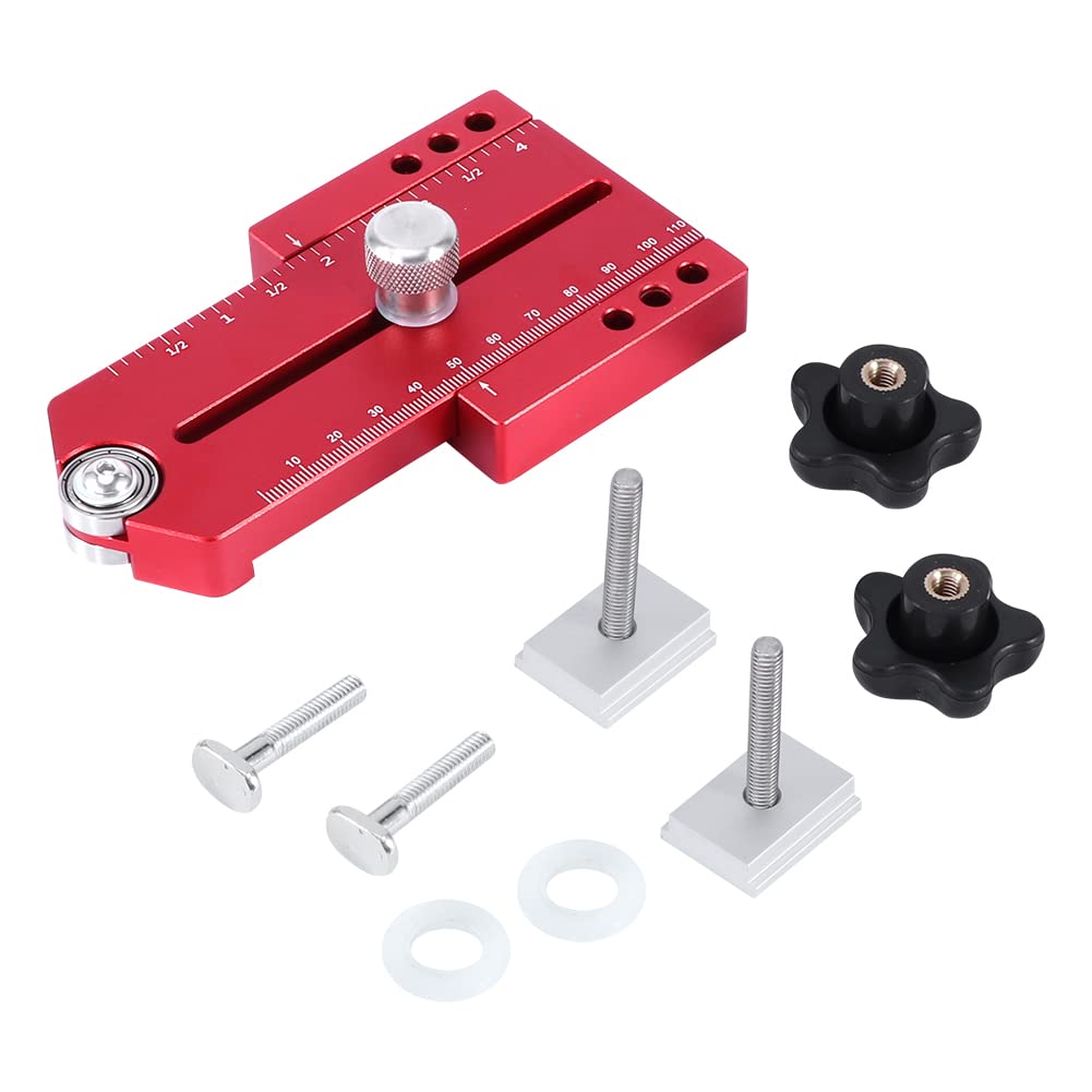 Extended Thin Rip Jig Table Saw Jig Guide Table Saw Fence Guide Compatible with Most Router Table Band Saw, Table Saw Accessories for Cutting Repetitive Narrow Strips(Red)
