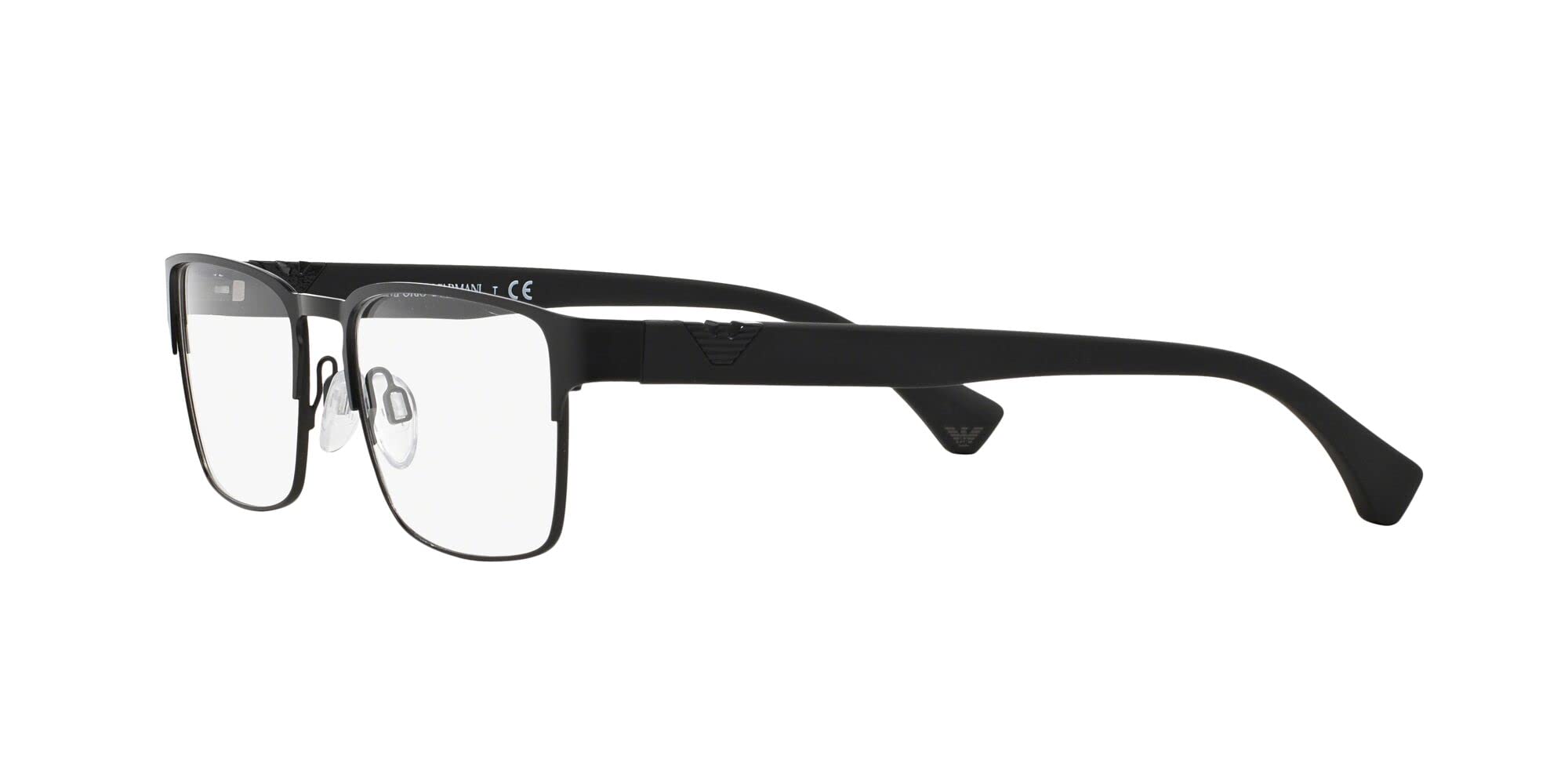 Emporio Armani Men's EA1027 Square Sunglasses, Matte Black/Demo Lens, 55 mm