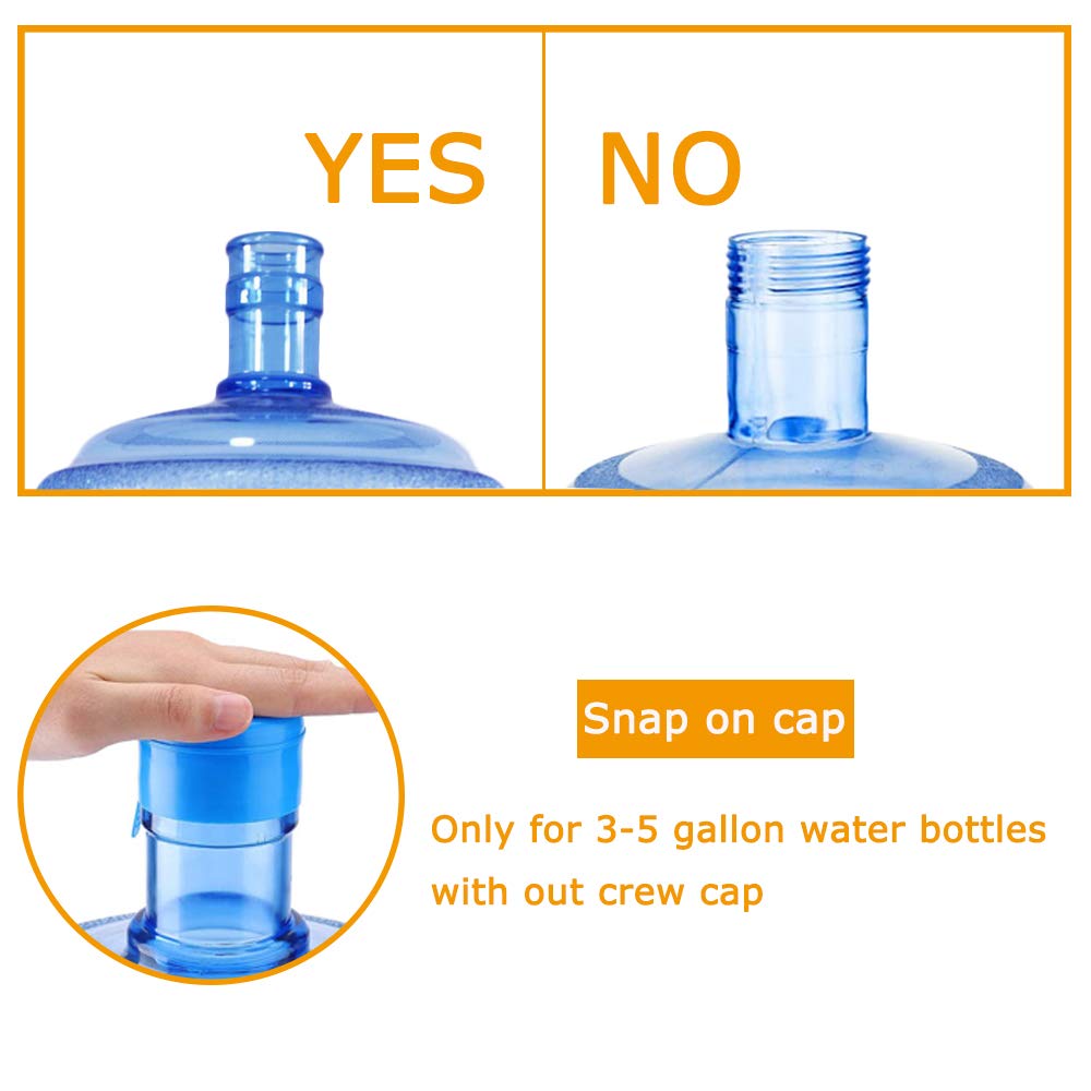 Zddaoole 30 Pack Non Spill Caps,Reusable 55mm 3 and 5 Gallon Water Bottle Snap On Cap,Replacement Non-Spill Anti Splash Water Jug Caps