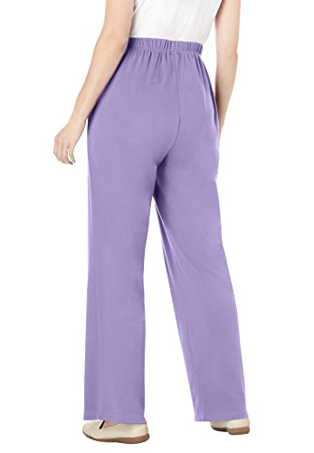 Woman Within Women's Plus Size 7-Day Knit Wide Leg Pant - L, Black