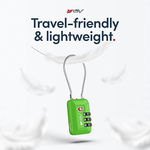 TSA Approved Luggage Travel Lock, Set-Your-Own Combination Lock for School Gym, Golf Bag, Locker, Luggage Suitcase Baggage Locks, Filing Cabinets, Toolbox, Case (Green, 2 Pack)