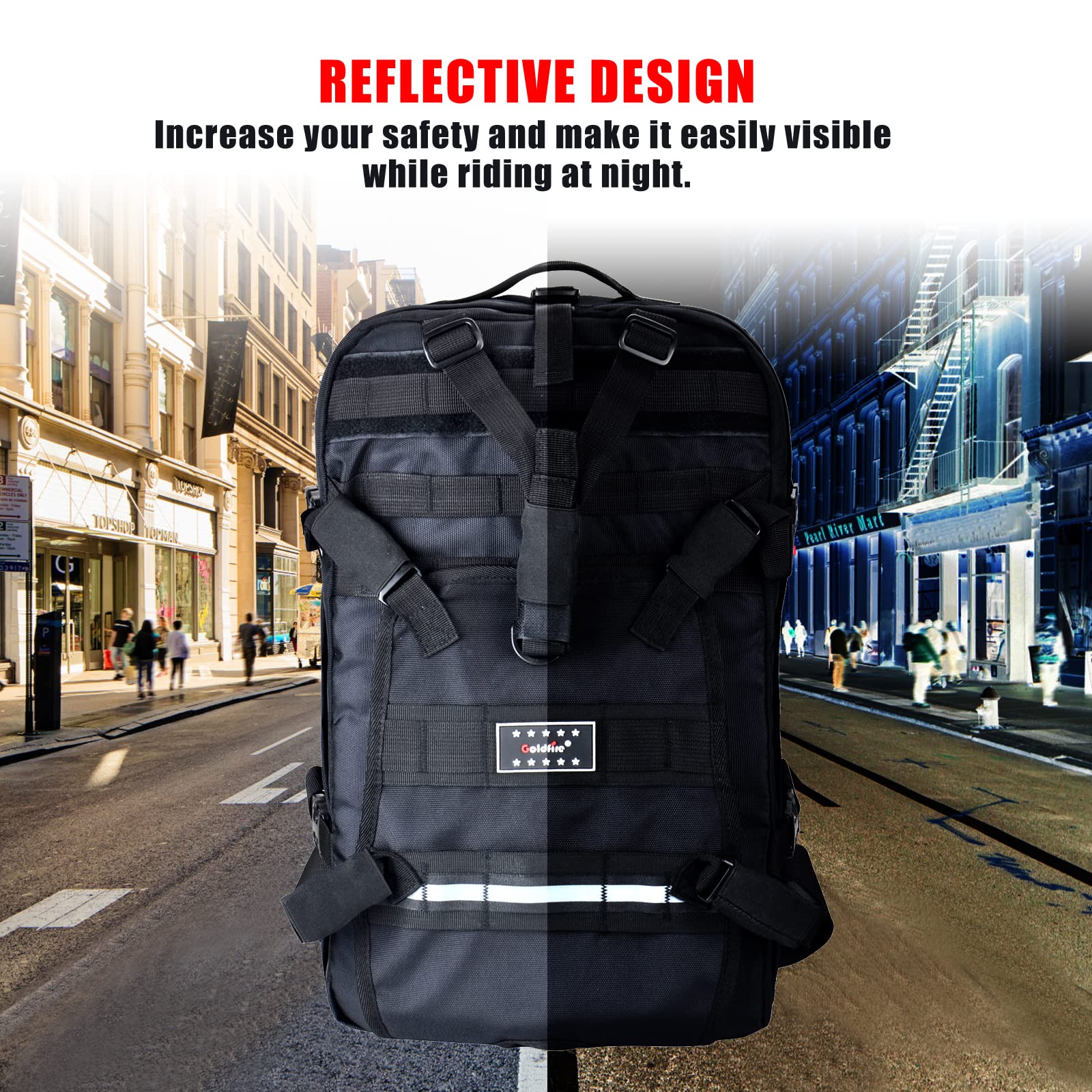 Goldfire Waterproof Tactical Backpack for Men Women, 20L Expandable Helmet Holder/Cycling Backpack/Hiking Helmetcatch Bag/Backpack with USB Port Military Molle Systerm (20L)