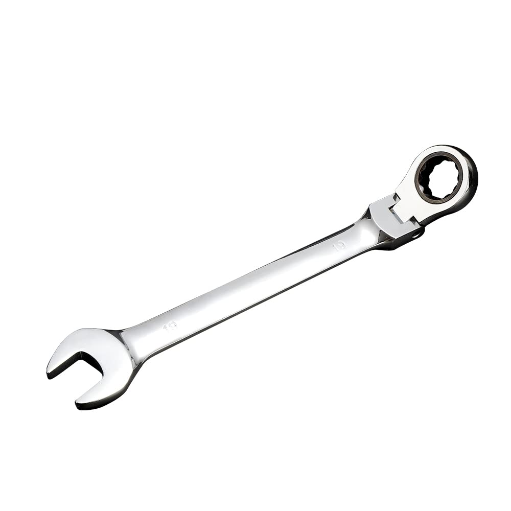 FLZOSPER 12pc. Tightspot Flex-Head Ratcheting Wrench Set,8-19mm Metric CR-V Quick Access Spanner with Portable Toolbox (12PC. Matt Flex Head Wrench)