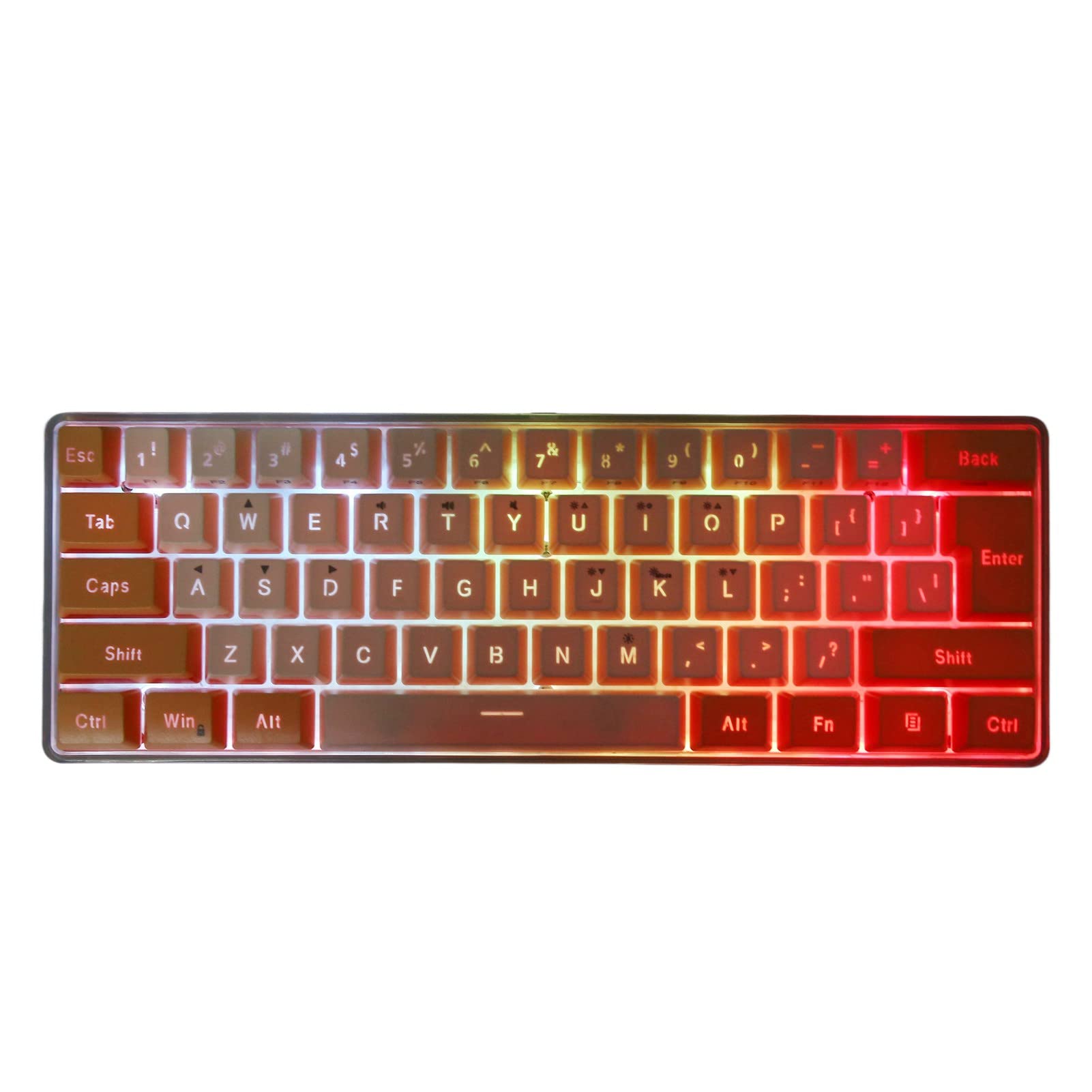 Leftwei Mechanical Keyboard Contrast Color Gaming Keyboard Suspend Hilo Keycap FN Shortcut Key Ultra Small (Orange Beige)