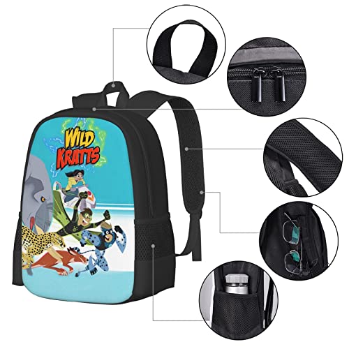 SCOZOW Cartoon Animal Backpack with Lunch Box Pencil Pouch, Lightweight Laptop Bookbag Portable Lunch Bag Cute Pencil Case