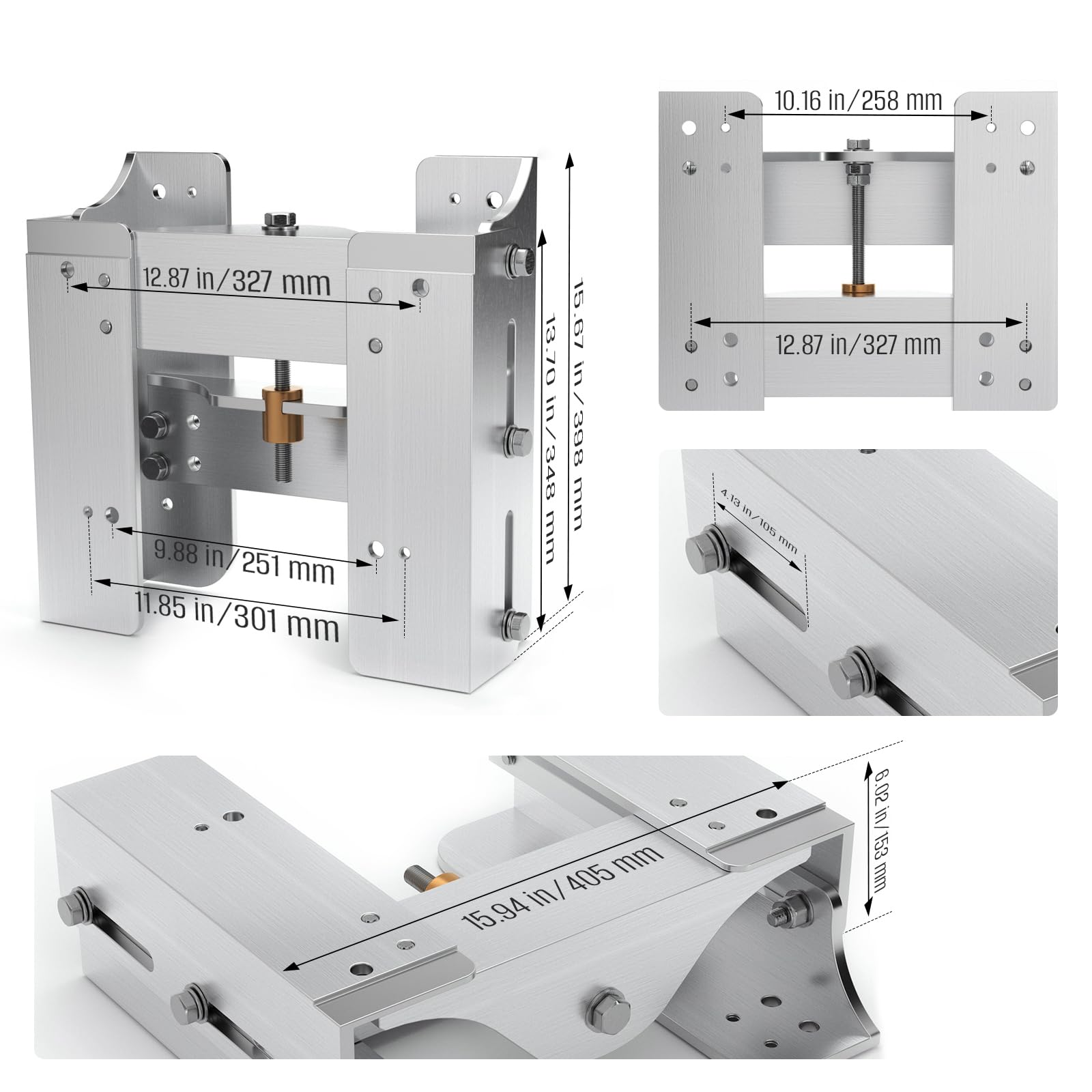 Fiberfly Jack Plate JPL4500 Manual Jack Plate Adjustable 6" Outboard Motor Jack Plate for Boat Steering System