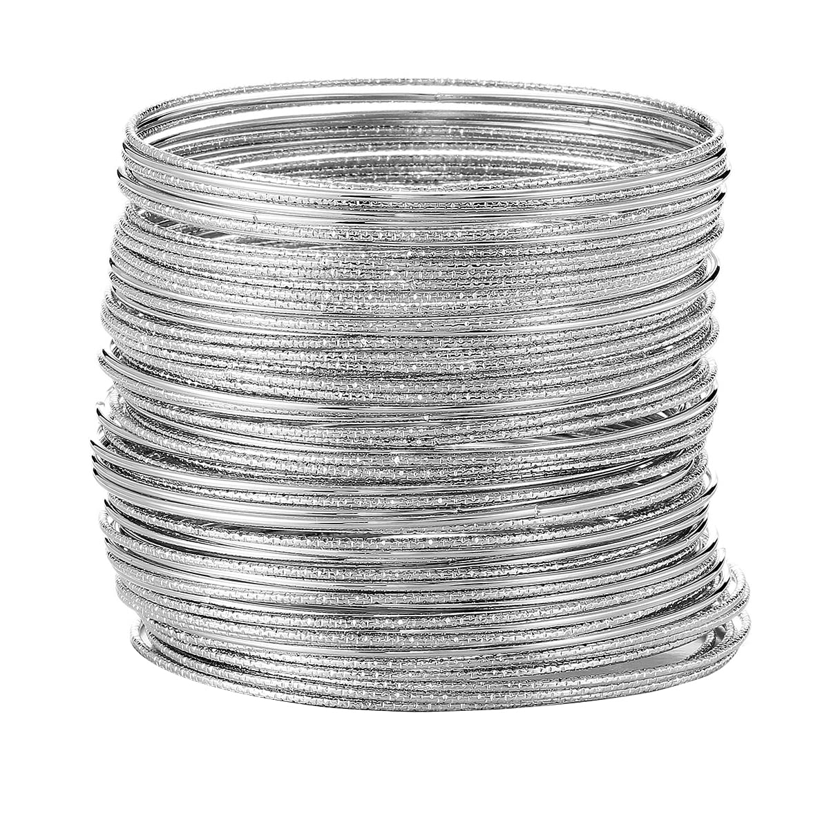 Ensoul 70pcs Silver Color Flower Mixed Metal Aztec African Indian Vintage Multi Women Bangles set