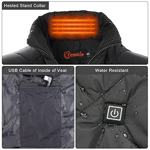 FERNIDA Heated Vest for Women Men, Battery not Include, Lightweight Heated Vest for Winter Warm