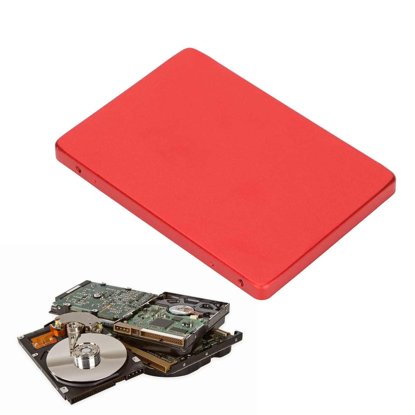 MSATA to SATA3.0 Hard Drive Adapter Card, Aluminum SSD Adapter Enclosure High Heat Dissipation for Home for Desktop Computer Red