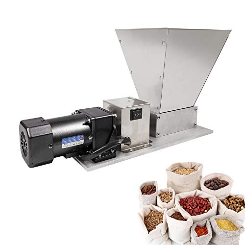 LOHISHILO 4L Electric Grain Grinder Mill Corn Grinder Barley Feed Malt Crusher Grain Mill Homebrew with Hopper 60W, 75 RPM, Steel Materialfor Rice, Corn, Grain, Coffee, Wheat