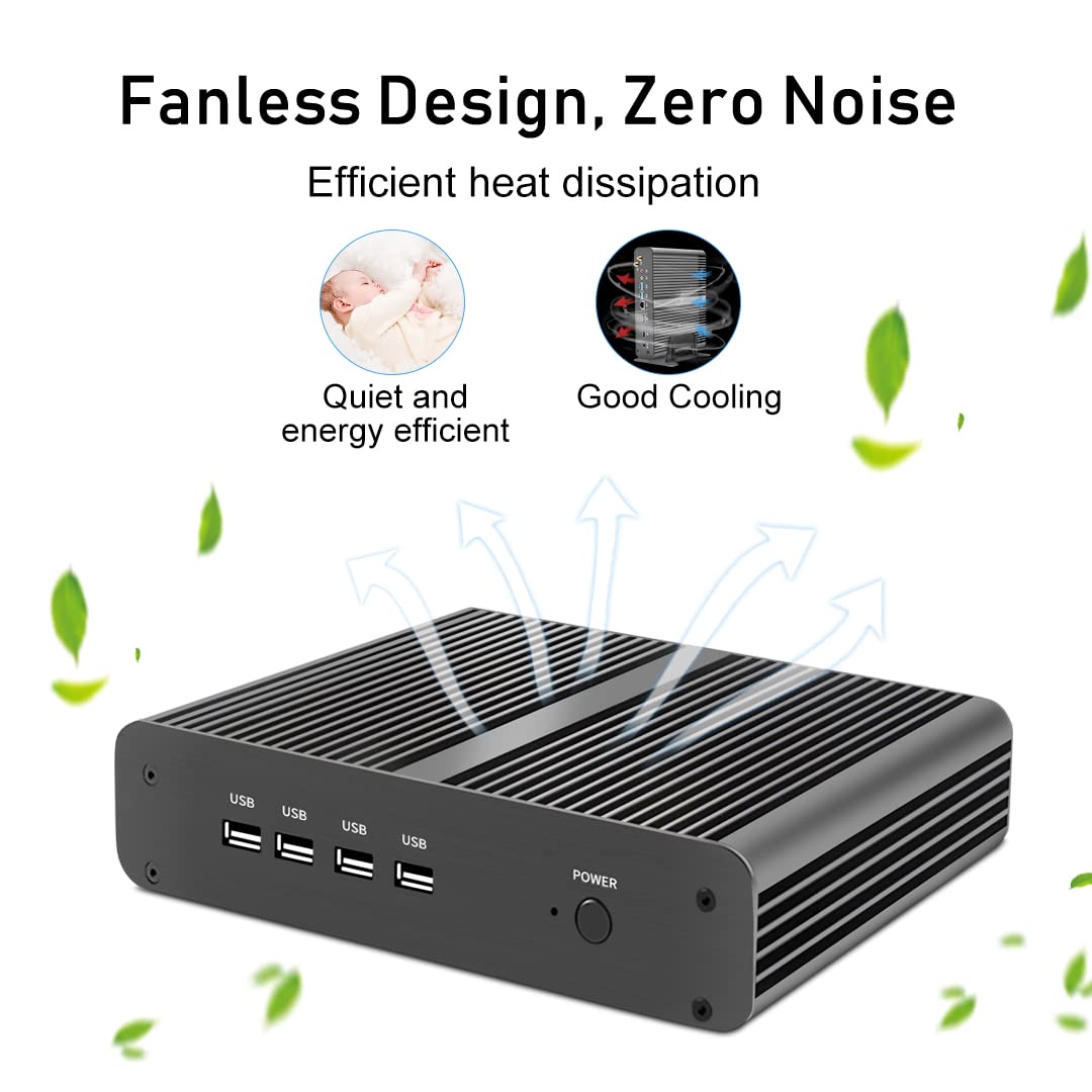MSECORE Fanless Mini PC, Desktop Computer with Core i7-1165G7, 32G DDR4 RAM, 1T NVME SSD, HDMI 2.0b DisplayPort 1.4, Metal Case, Support 4K Dual Display, Gigabit Wireless Network, VESA, Windows 11 Pro