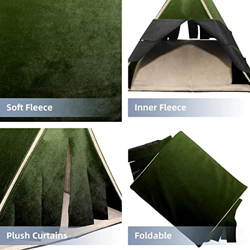 RATGDN Small Pet Hideout Olive Green Hamster House Guinea Pig Playhouse for Dwarf Rabbits Hedgehogs Chinchillas